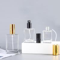 China Customized Empty Pump 30ml  Perfume Glass Spray Bottle Small With Luxurious Golden Lid for sale