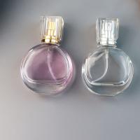 China Custom 50ml Pump Spray Perfume Bottle Clear Empty Square Glass Refillable for sale