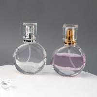 China Custom 50ml Pump Spray Perfume Bottle Clear Empty Square Glass Refillable for sale