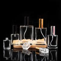 China 3 Oz Perfume Pocket Spray Bottle Empty Luxury Flat Square Fragrance Clear Pump Glass for sale