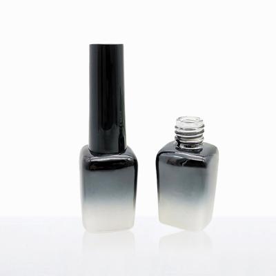 China Gradient Color Nail Polish Mini Bottles Square Shape 7ml 15 Ml With Plastic Cap for sale