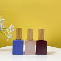 China Colorful Oem Nail Glass Bottle Square Round Oval Shape 10ml 12ml 15ml With Bamboo Cap for sale