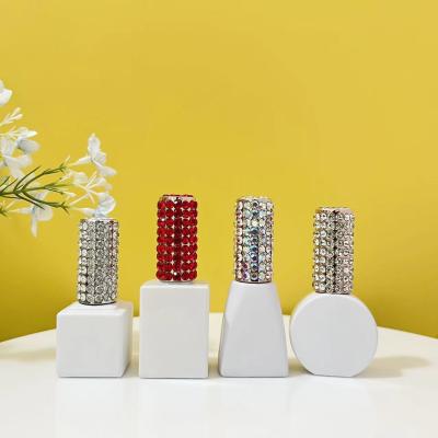 China Odm 10ml 15ml Empty Glass Nail Polish Bottles With Shine Cap for sale