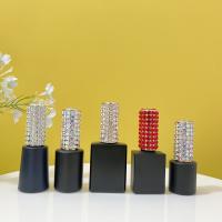China Empty 12ml 15ml Glass Nail Polish Bottle Black White Pink Blue Color for sale