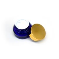 China Hanya Glass Lotion Bottles 30g 50g Blue Cosmetics Glass Jar for sale