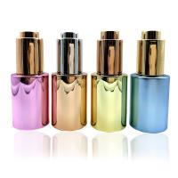 China Flat Shoulder Essential Oil Glass Eye Dropper Bottles Non Toxic for sale