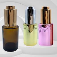 China Flat Shoulder Essential Oil Glass Eye Dropper Bottles Non Toxic for sale