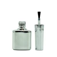 China Electroplated Silver UV Gel Nail Polish Bottles With Brush Cap 10ml 15ml for sale