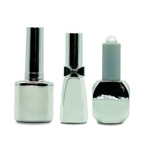 China Electroplated Silver UV Gel Nail Polish Bottles With Brush Cap 10ml 15ml for sale