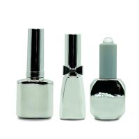China Electroplated Silver UV Gel Nail Polish Bottles With Brush Cap 10ml 15ml for sale
