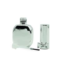 China Electroplated Silver UV Gel Nail Polish Bottles With Brush Cap 10ml 15ml for sale