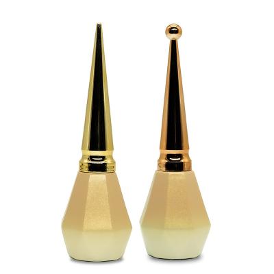 China Gradient Gold Spraying Frosted Glass Nail Polish Bottles 5ml 7ml for sale