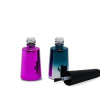 China Gradient Plating Empty Nail Varnish Bottles 12ml 15ml Fingernail Polish Containers for sale