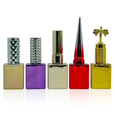 China Cylinder Fancy Gel Polish Square Bottle Nail Polish Jars Hanya for sale