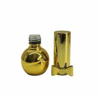 China 5ml 7ml Gold Glass Empty Fingernail Polish Bottles Silk Screen Printing for sale
