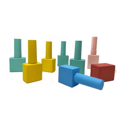 China Factory Custom Empty Square Glass Nail Polish Bottle With Brush Cap for sale