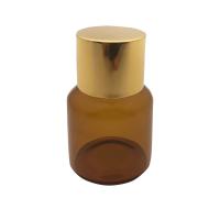 China Amber Serum Mini Glass Vials With Gold Lids 5ml 10ml 20ml for sale