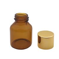 China Amber Serum Mini Glass Vials With Gold Lids 5ml 10ml 20ml for sale