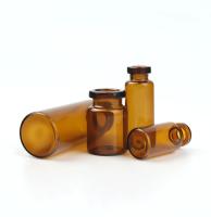 China OEM ODM Amber Medicine Tiny Mini Glass Vials With Lid Rubber Stopper for sale