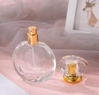 China SGS Round Transparent Perfume Bottle 50ml 60ml Glass Cologne Bottles for sale