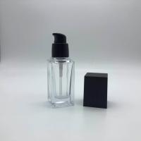 China Luxury Square Empty Foundation Glass Lotion Bottles With Pump 15ml for sale