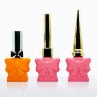 China Cosmetics Glass Matte Gel Polish Bottle with Pretty Plastic Screw Cap Round for sale