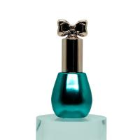 China Glossy Green Round Nail Polish Bottles With Brush 10ml Refillable for sale