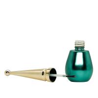 China Unique 10ml 15ml Green Glass Empty Gel Nail Polish Bottle With Brush for sale