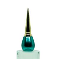 China Unique 10ml 15ml Green Glass Empty Gel Nail Polish Bottle With Brush for sale