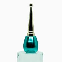 China Hanya Golden Cone Cap Nail Polish Bottles Green Empty Nail Polish Container for sale
