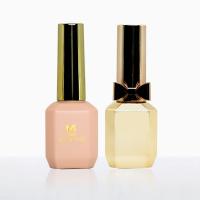 China Glossy Plated Pink Gel Polish Square Bottle 7ml 9ml 10ml Nail Polish Bottle for sale