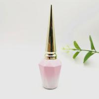 China 13ml Pointed Lid Nail Polish Bottles Gold Cap Nail Polish Jars for sale