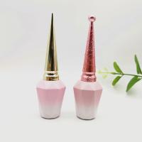 China 13ml Pointed Lid Nail Polish Bottles Gold Cap Nail Polish Jars for sale