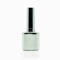 China 8ml 10ml Electroplated Silver Nail Polish Glass Bottles With Brush Cap for sale