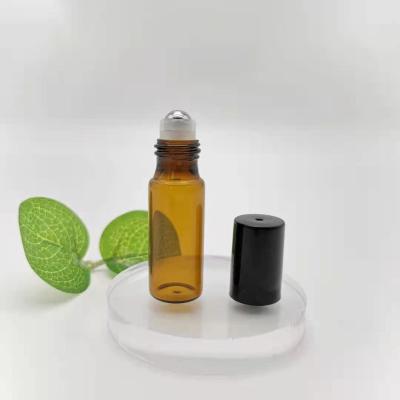 China Amber Perfume Skin Care Small Glass Bottles With Rollerball 5ml 10ml for sale