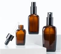 China Amber Refillable Empty Foundation Bottle With Pump 1oz 2oz for sale