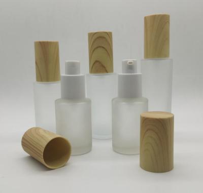 China Refillable Skin Care 30ml Airless Pump Bottle Frosted Foundation Glass Bottle for sale