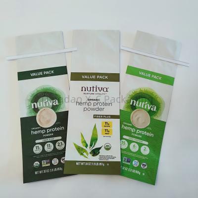China Customized Compostable Biodegradable Food Grade Block Bottom Cafe Coffee Packaging Bag Zip Packing Pouch With Plastic Valve for sale