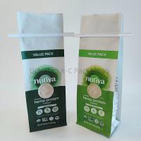 China Customized Compostable Biodegradable Food Grade Block Bottom Cafe Coffee Packaging Bag Zip Packing Pouch With Plastic Valve for sale