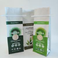 China Customized Compostable Biodegradable Food Grade Block Bottom Cafe Coffee Packaging Bag Zip Packing Pouch With Plastic Valve for sale
