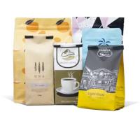 China Reinforced Zip Lock Resealable Flat Bottom Pouch For Coffee And Nuts QC 100% Inspection for sale