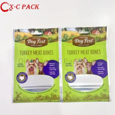 China Customizable Transparent Window Pet Food Storage Bags With Measured Feeding Spout And Anti Static Technology Zipper Lock Pouch for sale