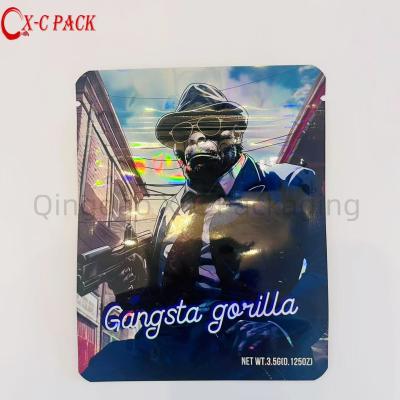 China Custom Printed Edible Reusable 3.5g Mylar Bag Zipper Lock Candy Plastic Packaging Aluminum Foil Bag Sealed Zipper Bag for sale