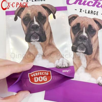 China 250g Custom Printed Pet Food Packaging Bag Factory Wholesale Price Recyclable Eight-Side Sealing Dog Food Packaging Bag for sale