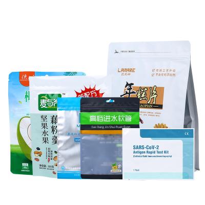 China Stand up Bag Flat Bottom Aluminum Foil Gold Color Stamping UV Printing Food Mylar Stand up Plastic Pouch for sale