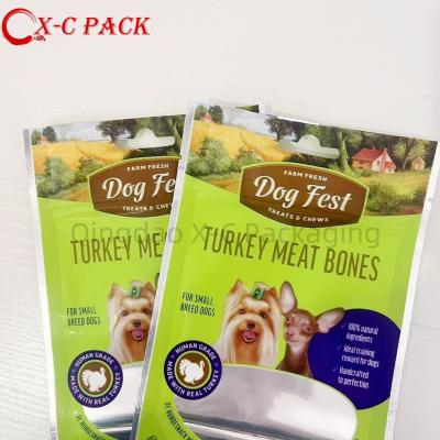 China Eco-Friendly Biodegradable Bags for Pet Food Attractive Printed Three Side Seal Bag for Pet Treats for sale