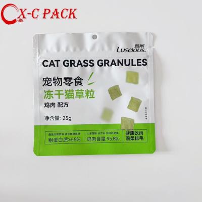 China Customized Resealable Zipper Top Pet Dog Treats Feed Bag Moisture-Proof Glossy BOPP Plastic Food Grade Packaging for sale