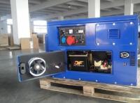 China Soundproof Air Cooled 10kVA Double Cylinder Diesel Generator with Recoil / Electric Start for sale