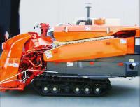 China Semi - Feed Vertical Threshing Mini Paddy Agricultural Equipment Combine Harvester Track Type for sale