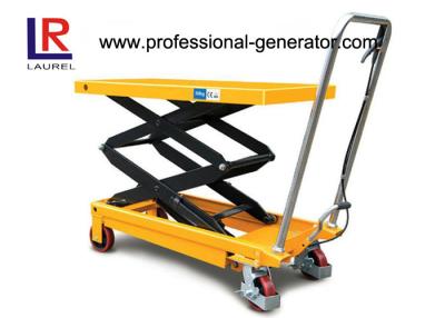 China 150KGS Double Scissor Lift Table CE 1.5 Ton Hydraulic Type Mobile With Rollers for sale